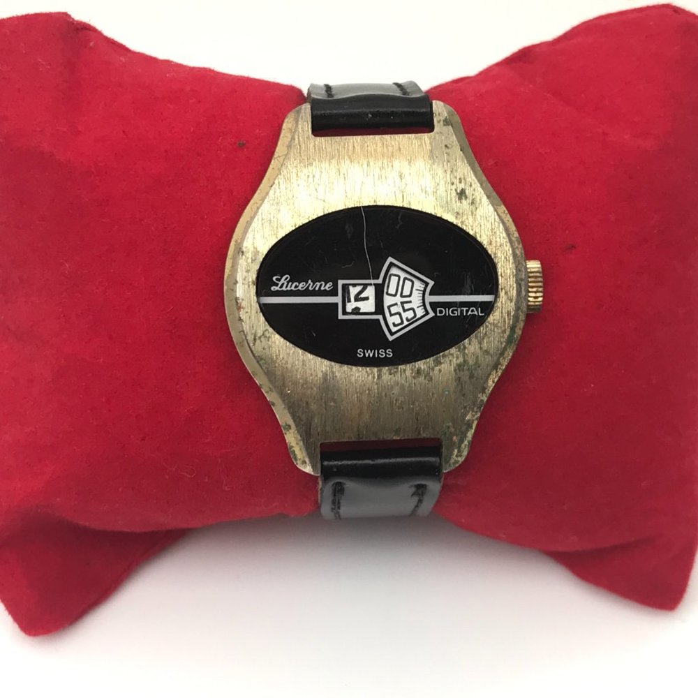 Rare Vintage Watch Lucerne Ladies Digital Swiss - Gem